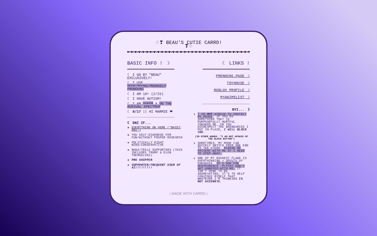 carrd info page 4 beau :)
